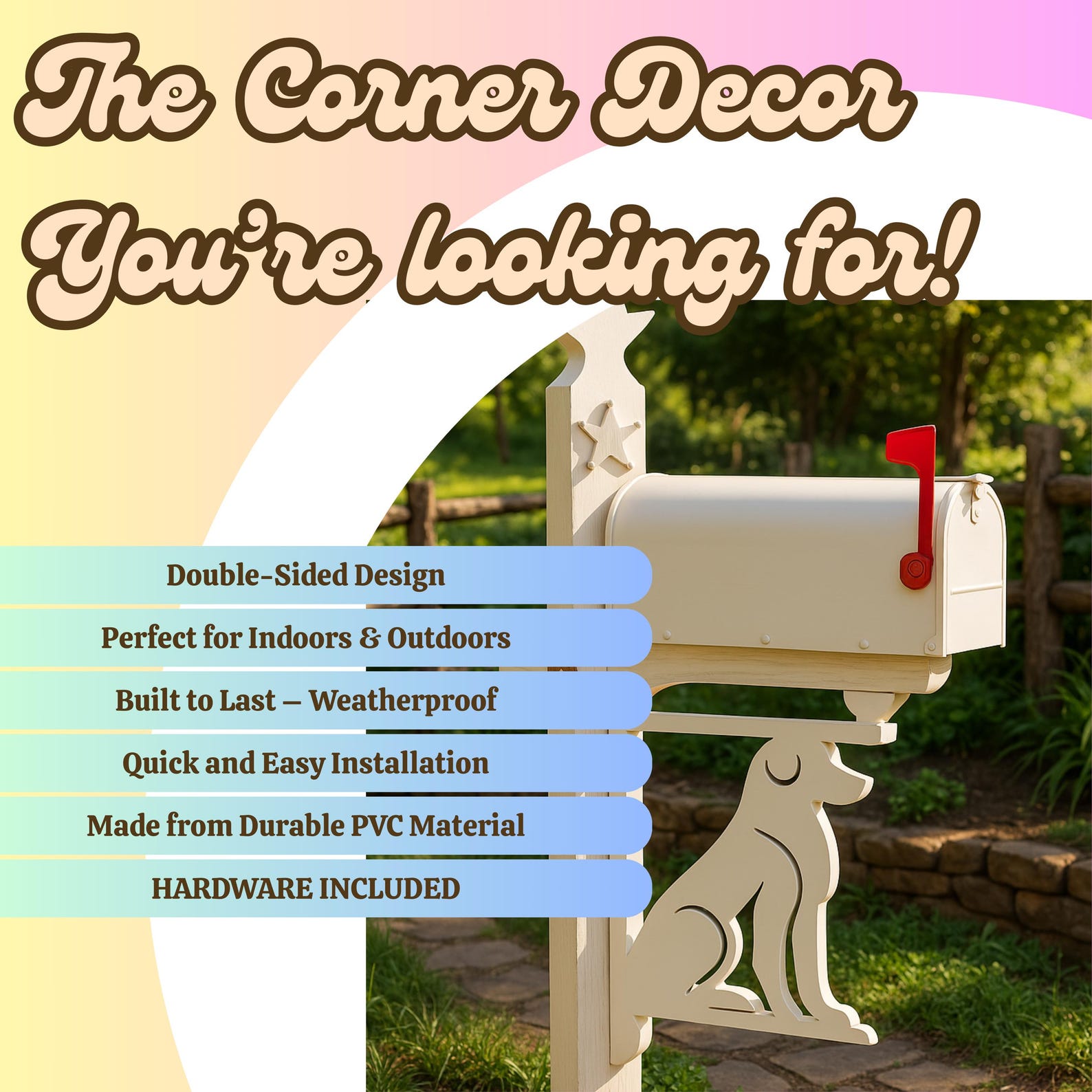 Flamingo Mailbox Bracket, Weatherproof PVC Mailbox Accent, Coastal ...