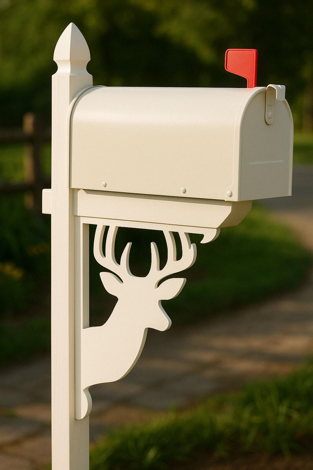 Deer Mailbox Bracket, Rustic Mailbox Decor, Outdoor PVC Yard Accent ...