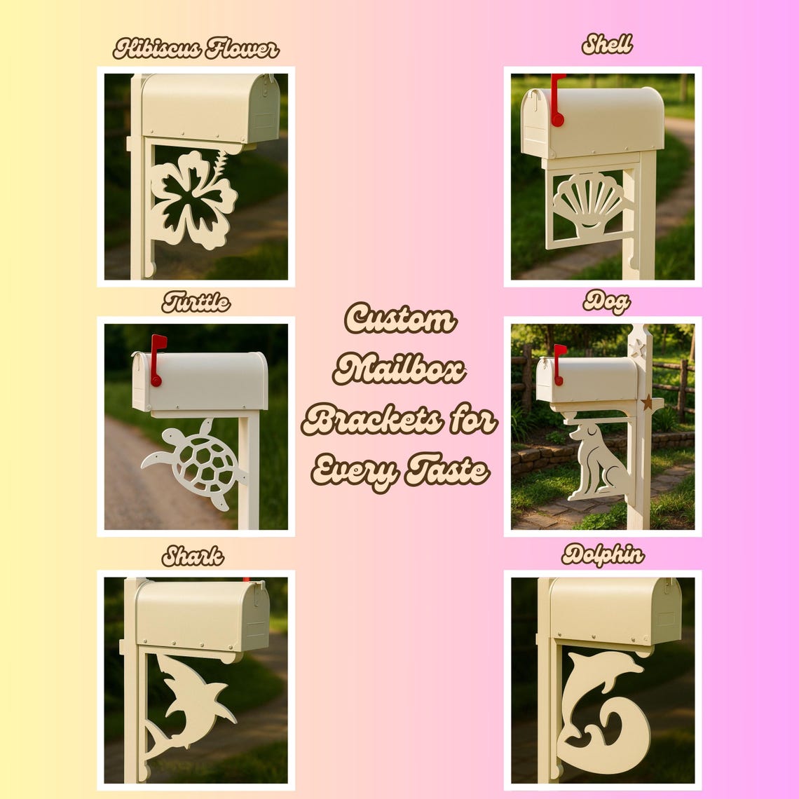 PVC Mailbox Bracket Scroll Design, Decorative Mailbox Post Accent ...