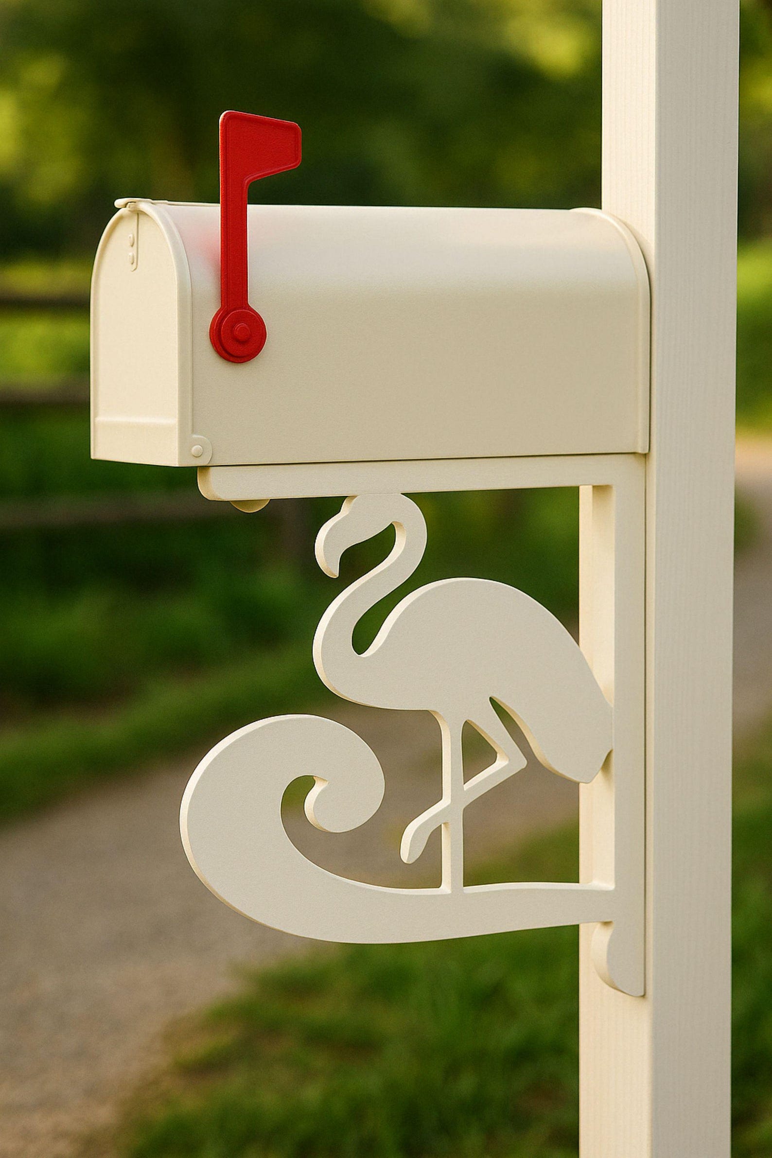 Flamingo Mailbox Bracket, Weatherproof PVC Mailbox Accent, Coastal ...