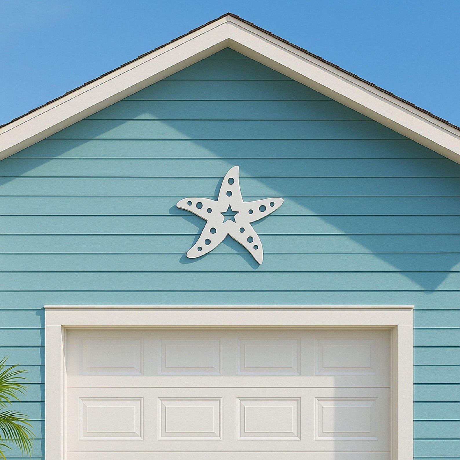 Coastal Starfish Wall Art, Outdoor PVC Gable Decor, Beach House Sign ...