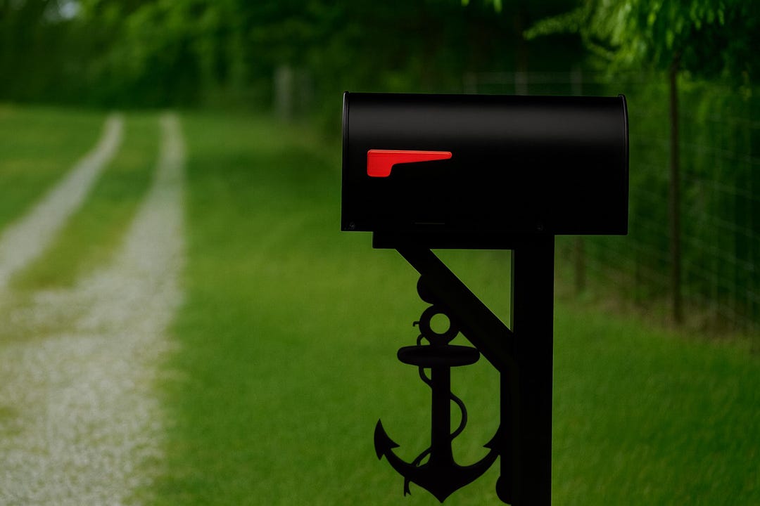 Anchor Mailbox Bracket, Coastal Mailbox Decor, Nautical Outdoor PVC ...