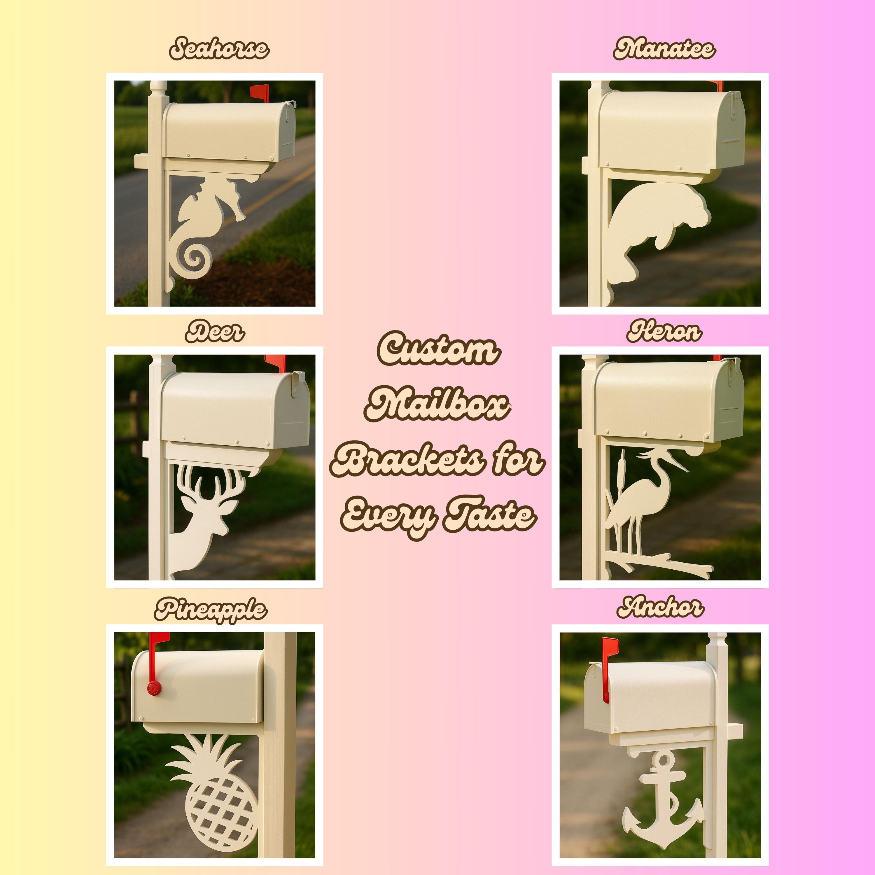 Flamingo Mailbox Bracket, Weatherproof PVC Mailbox Accent, Coastal ...