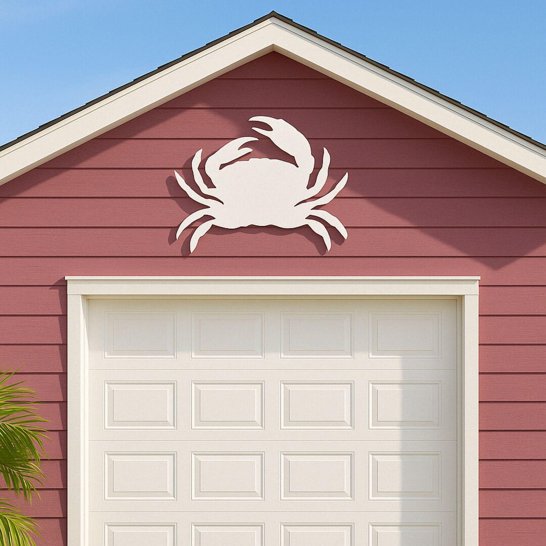 Large Crab Wall Decor, Coastal PVC Outdoor Sign, Nautical Beach Art for ...