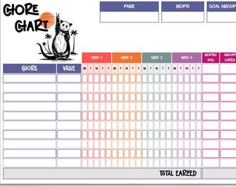 Printable Chore Chart for Kids | Weekly Allowance Tracker | Editable ...