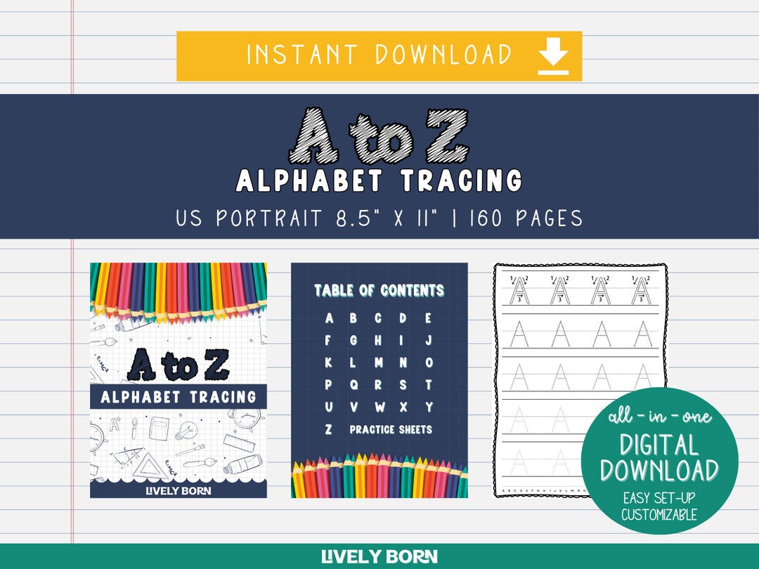 Letter Tracing Workbook | Alphabet Practice, Fine Motor Skills (digital ...