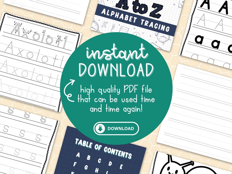 Letter Tracing Workbook | Alphabet Practice, Fine Motor Skills (digital ...