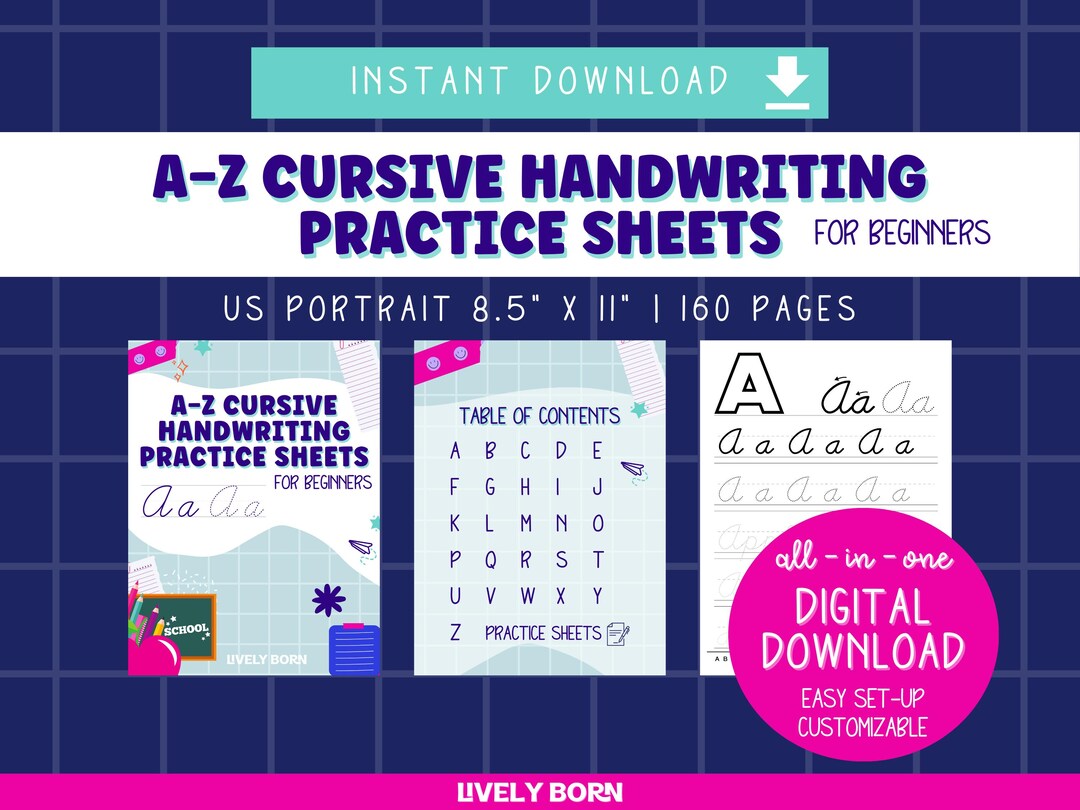 Cursive Handwriting Workbook for Kids | 160 Pages | Alphabet Practice ...