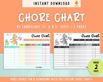Printable Chore Chart for Kids | Weekly Allowance Tracker | Editable ...