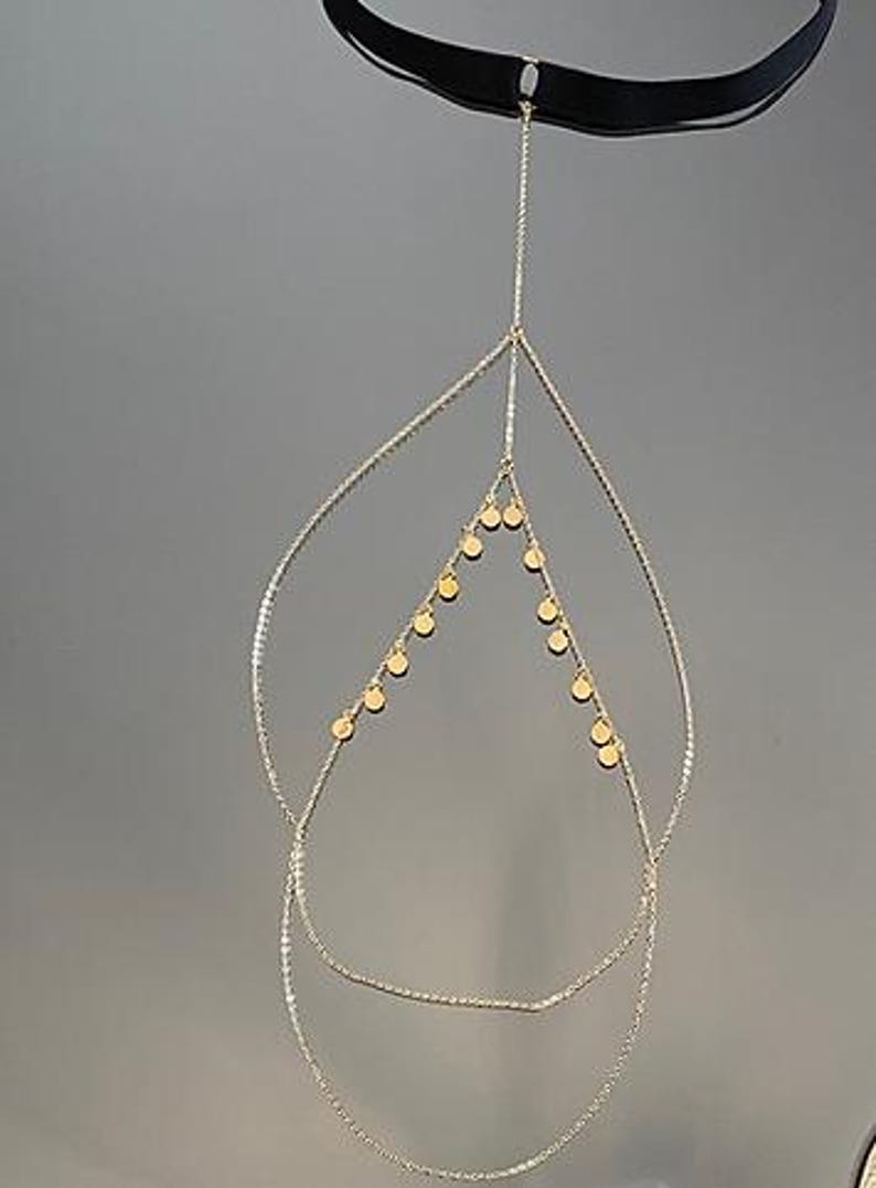 14K Gold Plated Body Chain, Gold Leg Chain, Leg Chain, Gold Body Chain ...