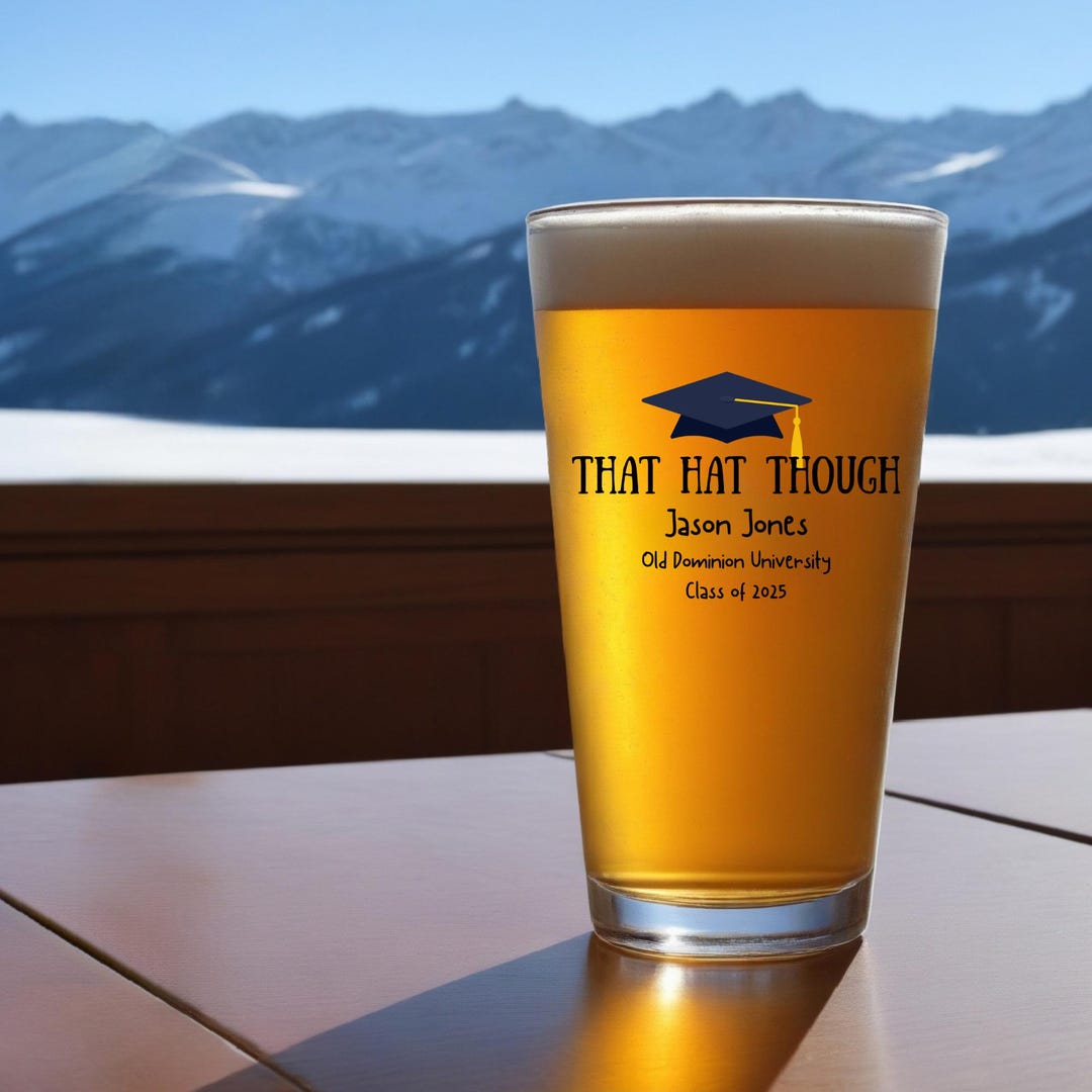 Personalized Graduation Pint Glass: Funny Grad Gift - Etsy