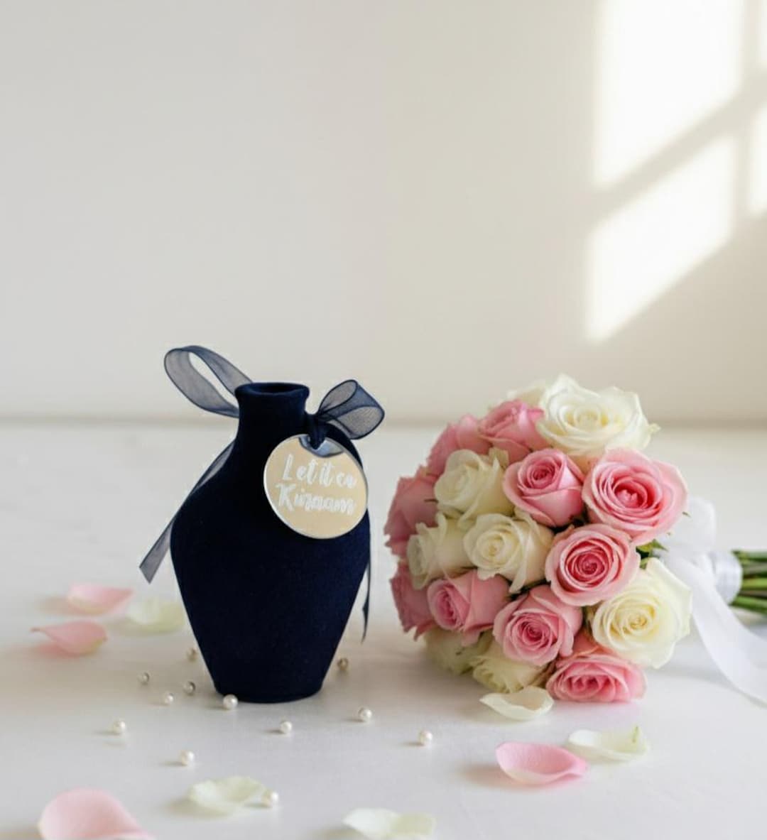 Mini Henna Pot | Navy Blue Personalized Ribbon Henna Favor | Filled ...