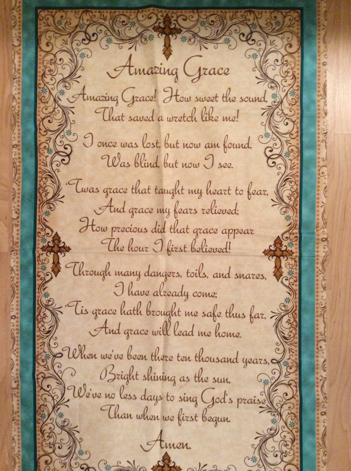 A Wonderful Amazing Grace Prayer Quilting Fabric Panel Free US | Etsy