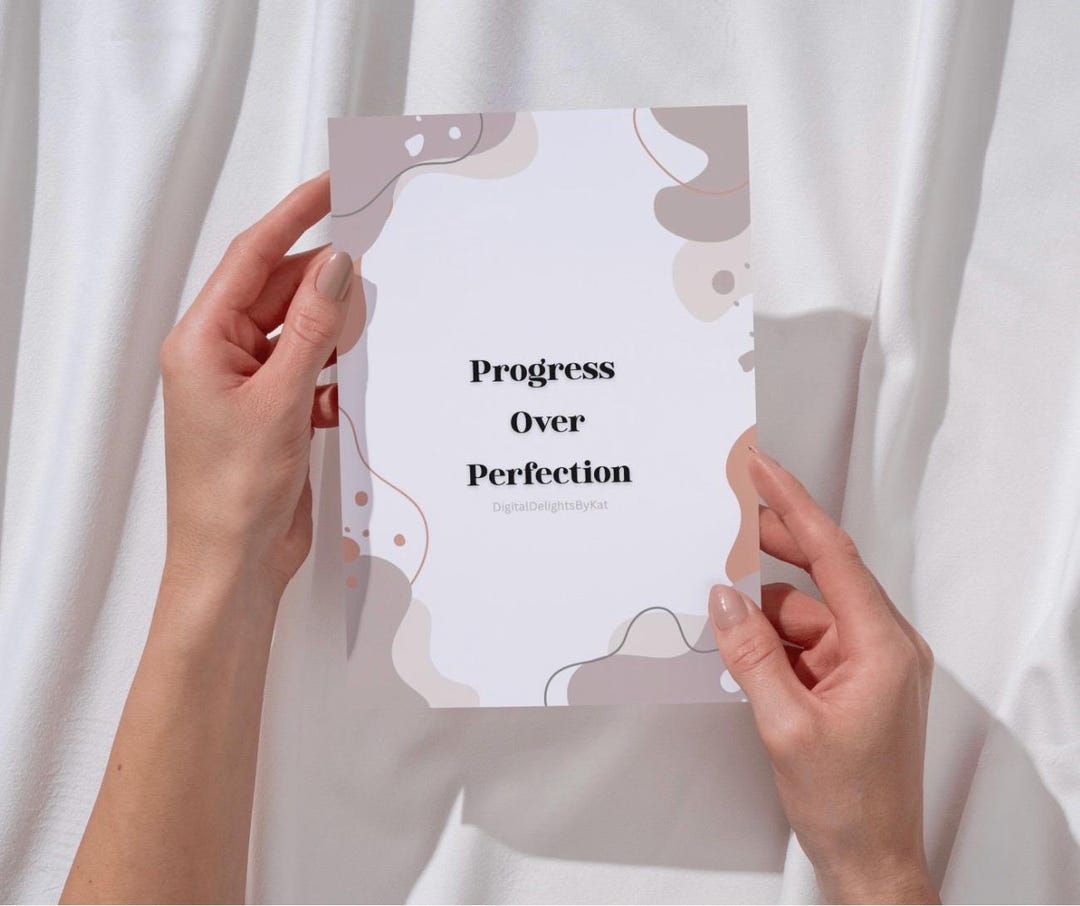 Progress Over Perfection Poster in Neutral Colours - Etsy