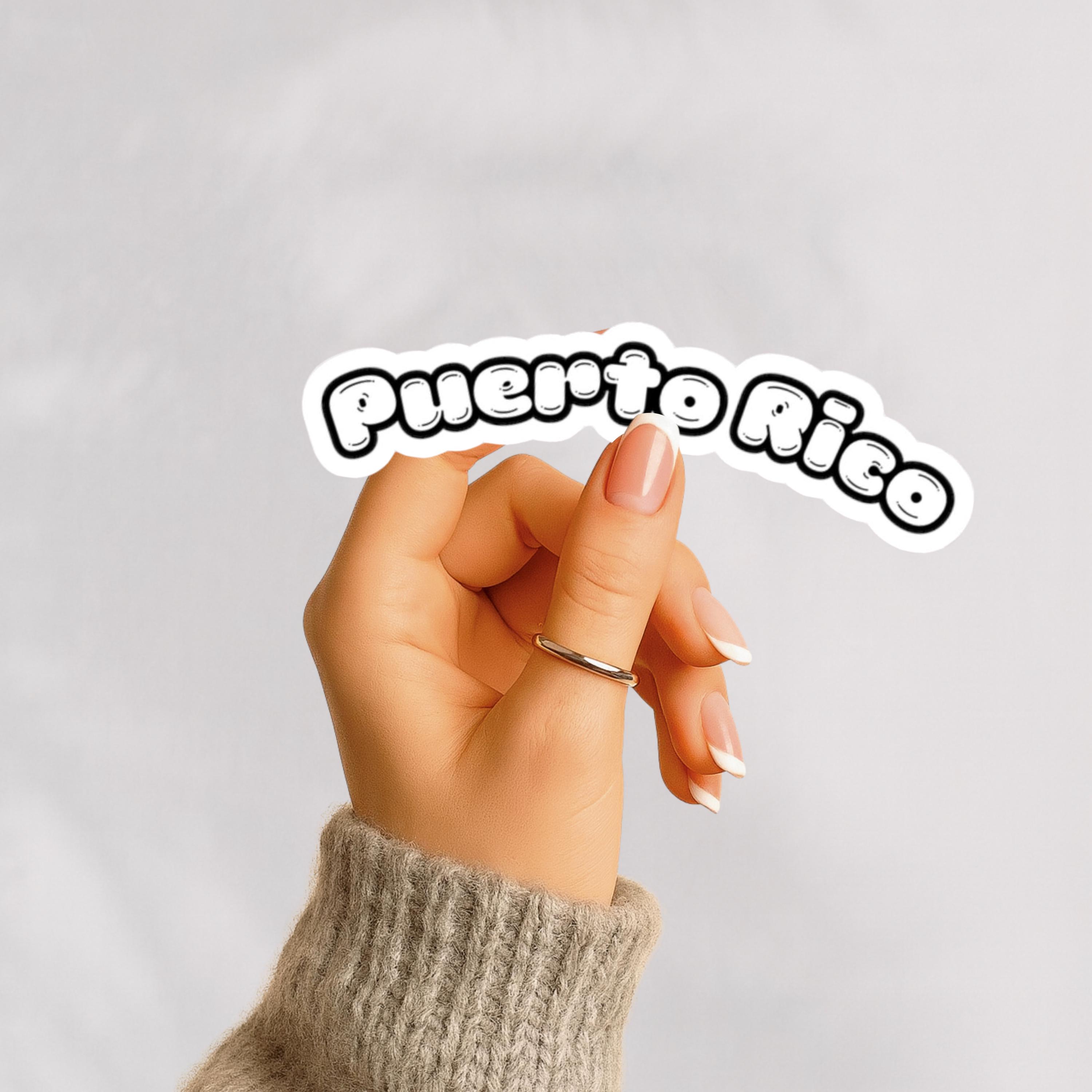 Customizable Black Bubble Letter Puerto Rico Town Sticker - Etsy