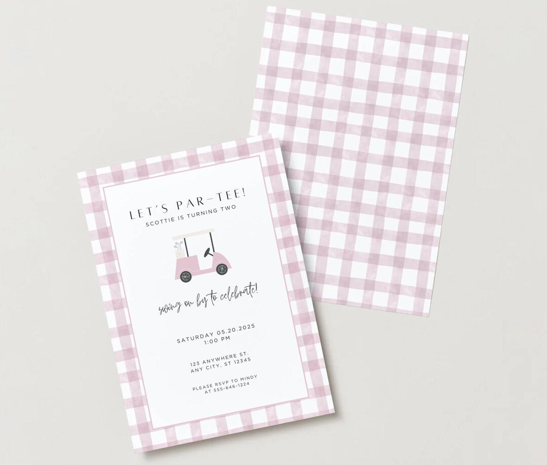 Girl Golf Birthday Party Invite | Birthday Par-tee | Golf Party ...