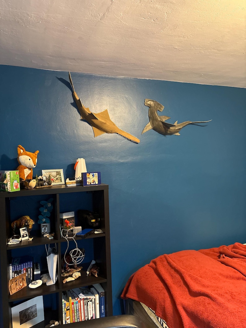 Wall Sharks (SMALL) Made With Recycled Cardboard/paper Mache - Etsy