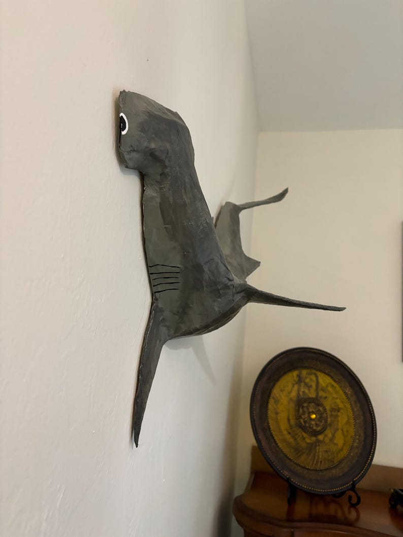 Wall Sharks (LARGE) Made With Recycled Cardboard/paper Mache - Etsy