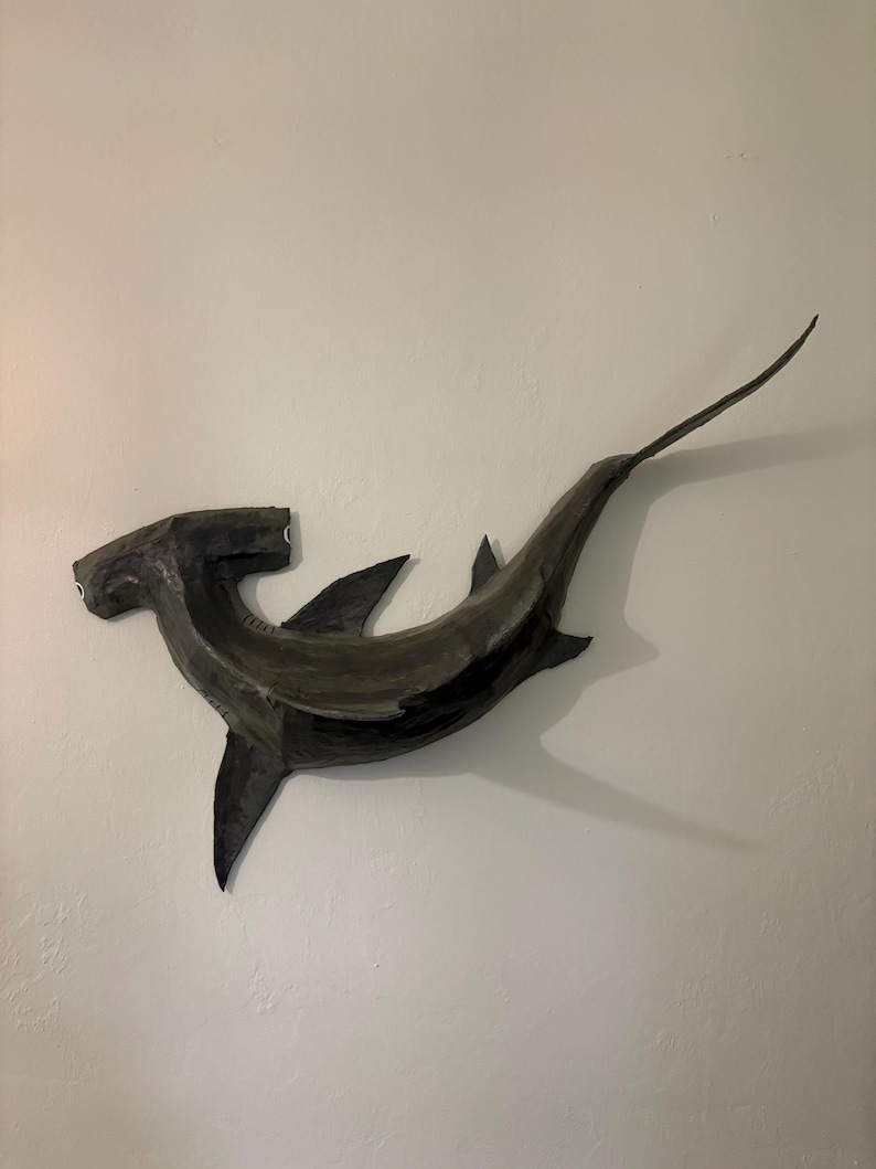 Wall Sharks (LARGE) Made With Recycled Cardboard/paper Mache - Etsy