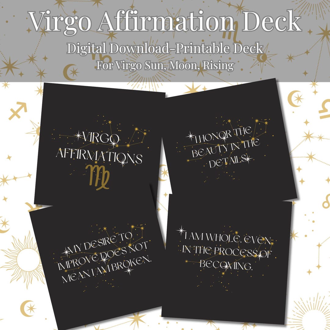 Virgo Affirmation Deck * Printable Zodiac Oracle * Self-healing Digital ...
