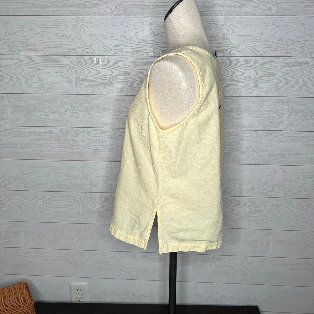 VTG 80’s WEK Woman Pastel Yellow Tank Top/floral Graphic Size Medium - Etsy