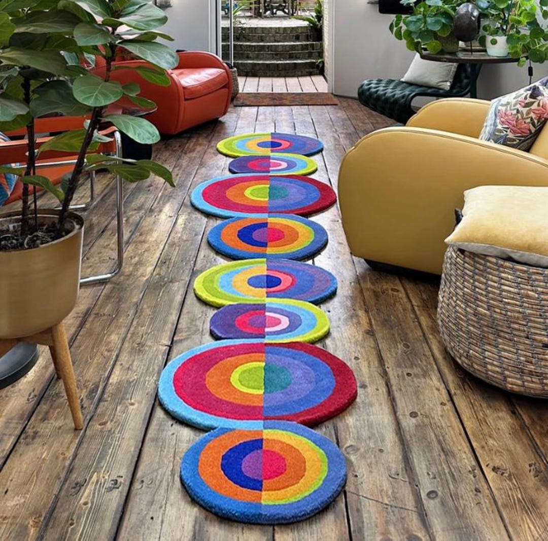 Hand-tufted Wool Rug: Multi-color Design, Living Room Decor - Etsy