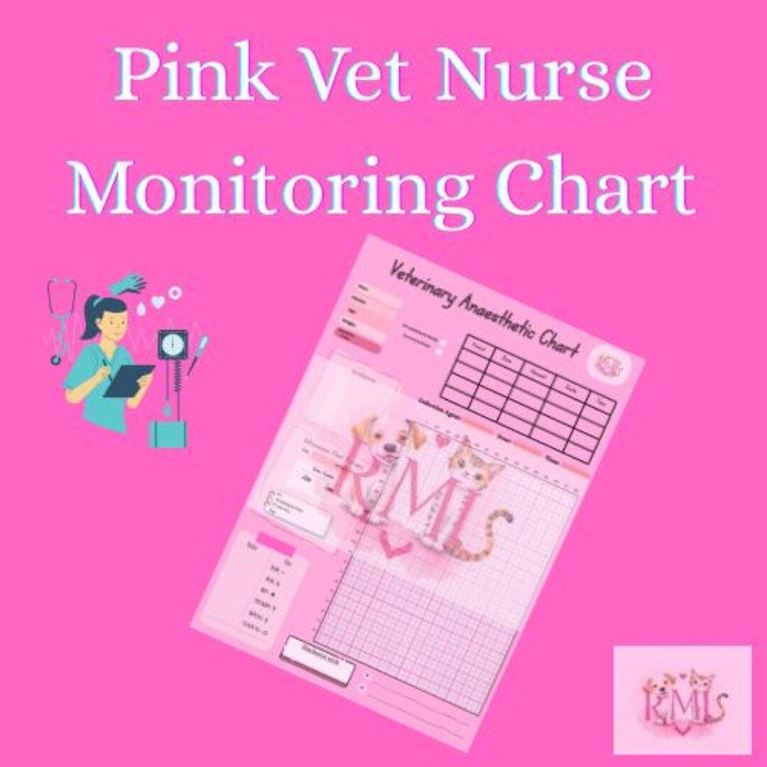 Pink Anaesthetic Monitoring Chart for Vet Nurses and Vets - Etsy