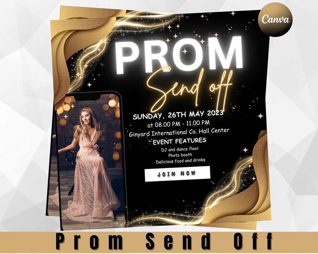 Red Carpet Prom Send-off Flyer: Glamorous Canva Template (digital ...