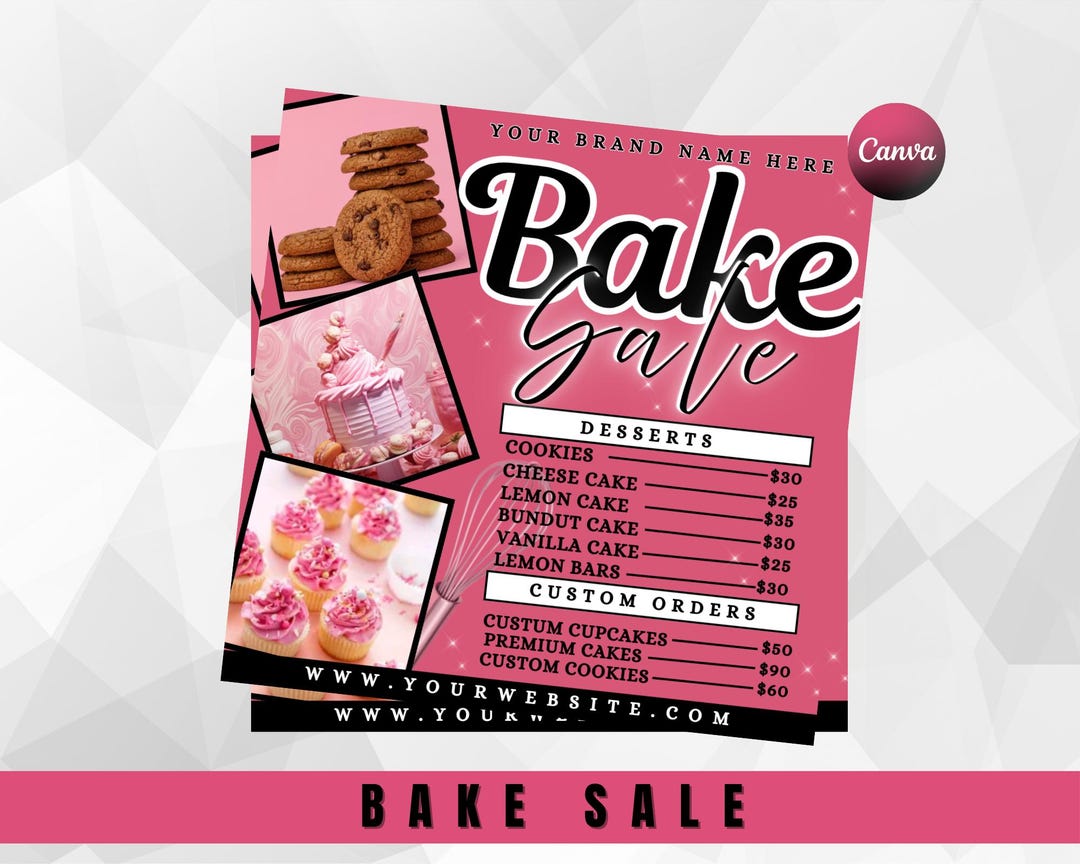 Flyer para padaria | Modelo editável para venda de bolos e sobremesas ...