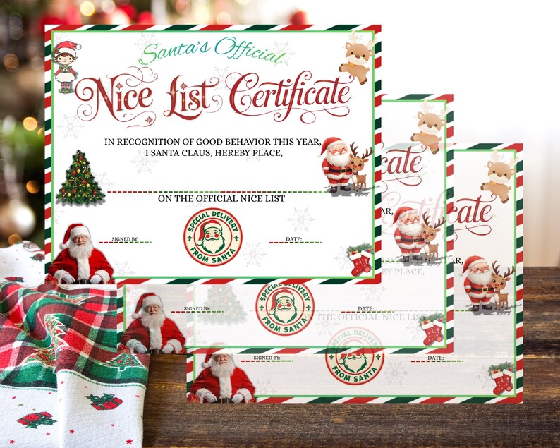 Editable Nice List Certificate | Santa Nice List Printable & Christmas ...