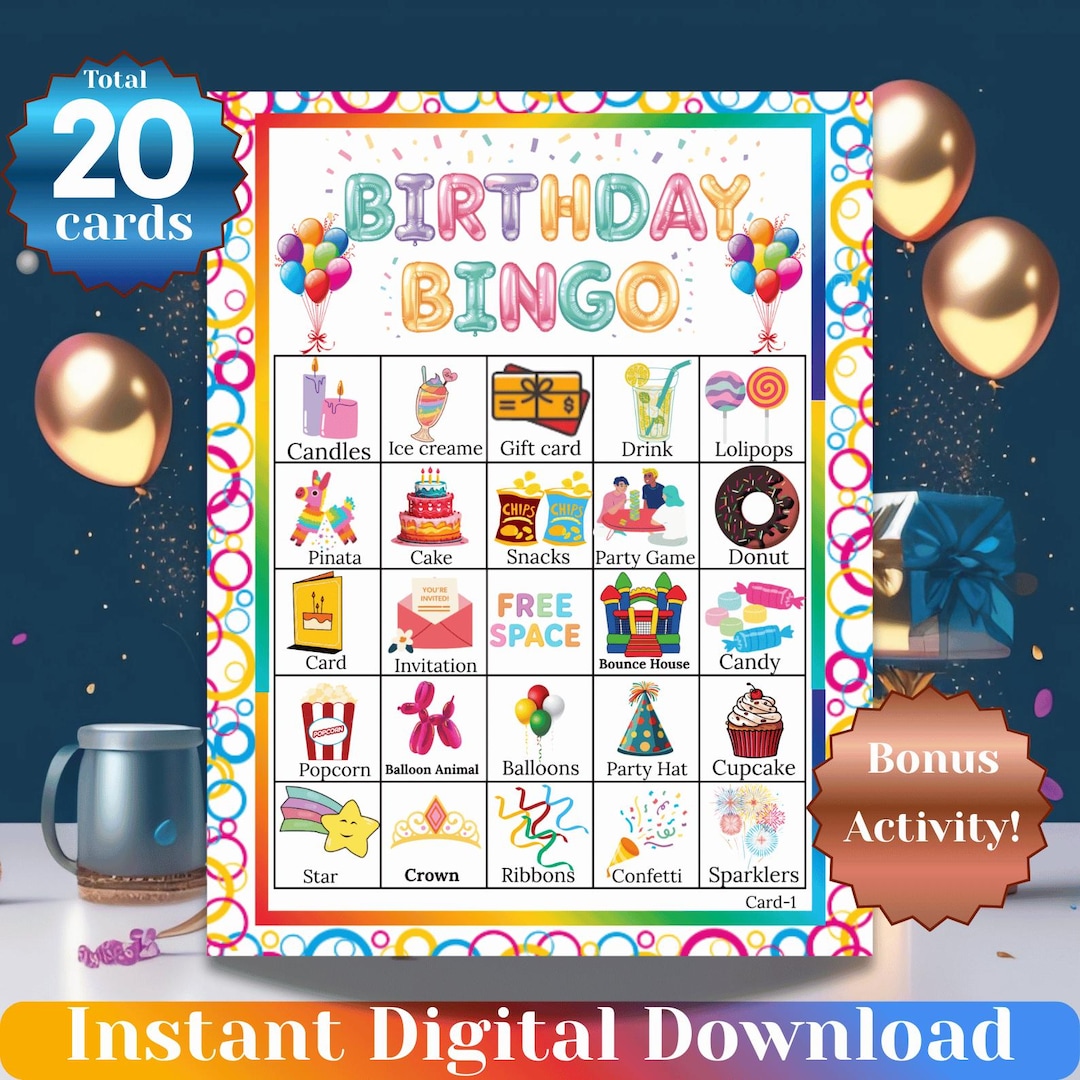 Birthday Bingo Card Printable Bingo Birthday Card | Editable Birthday ...
