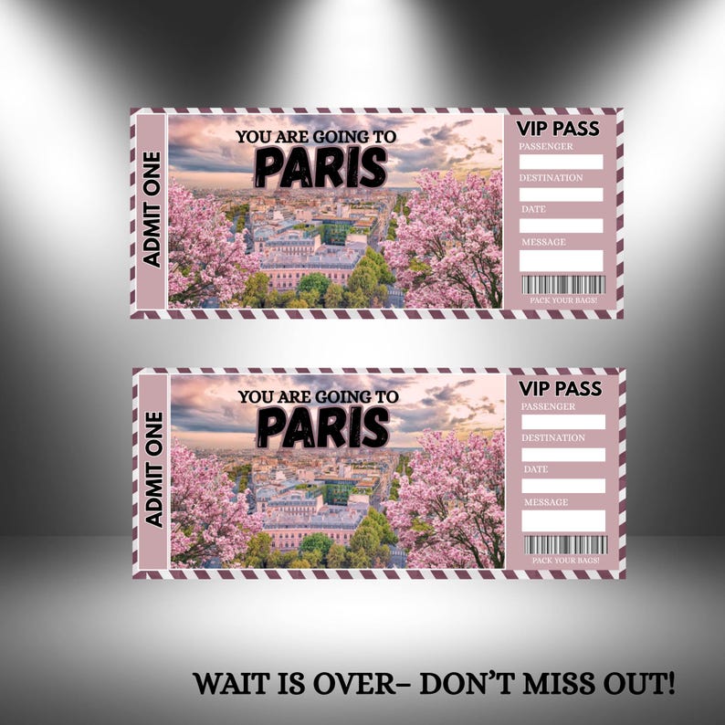 Editable Paris Trip Ticket Template, Paris Boarding Pass Canva ...