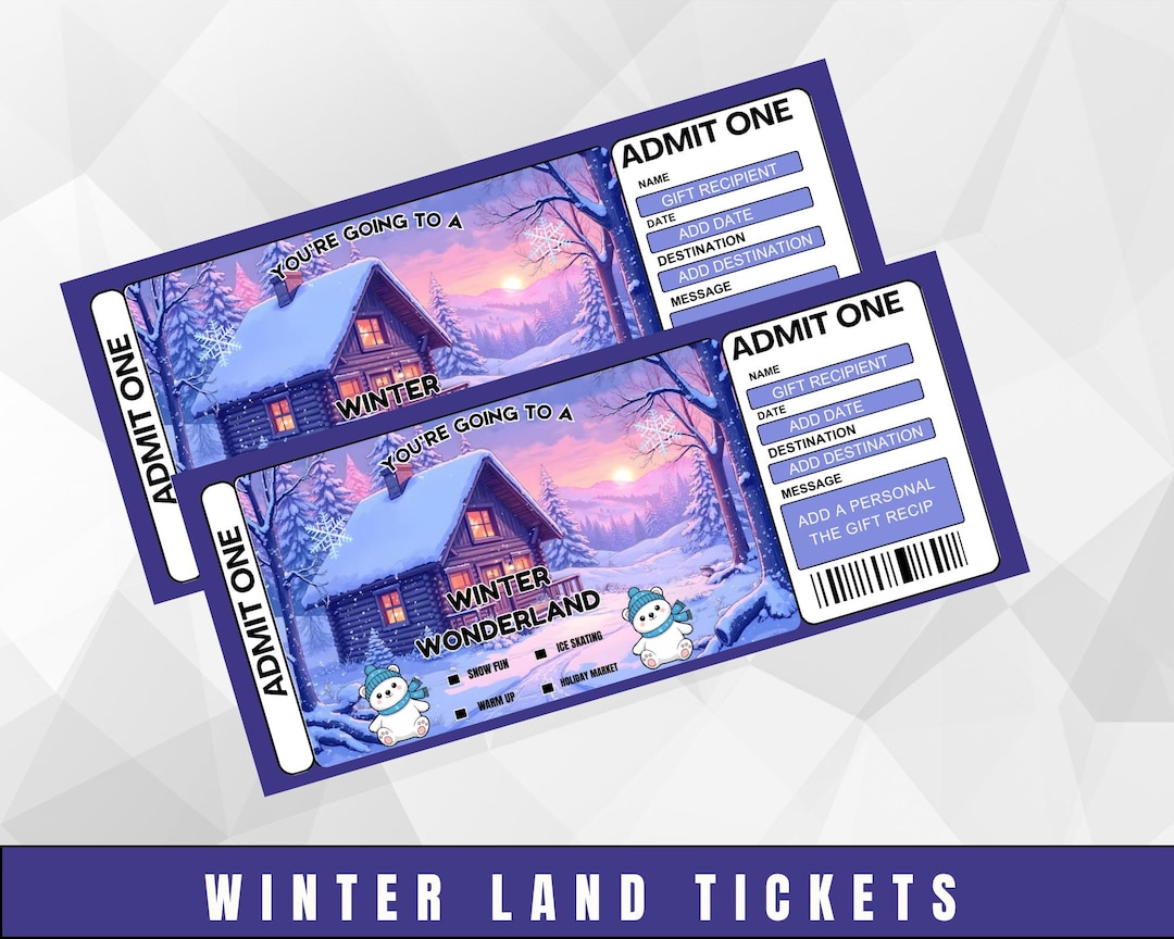 WINTER LAND Tickets,editable Candy Land Dance Ticket,father Daughter ...