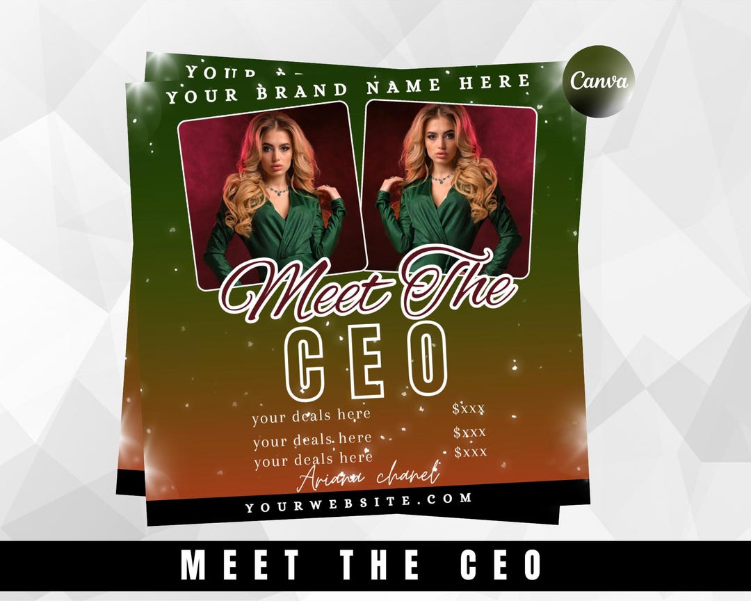Editable Meet the CEO Flyer Template: Canva DIY Social Media Post ...