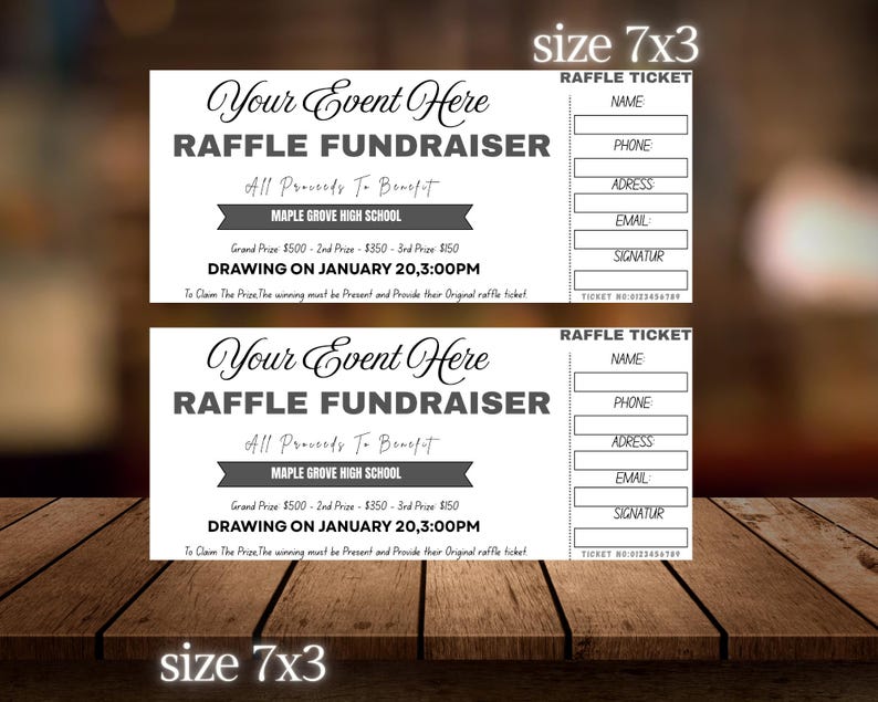 Editable Raffle Ticket – Printable Customizable Ticket, Christmas and ...