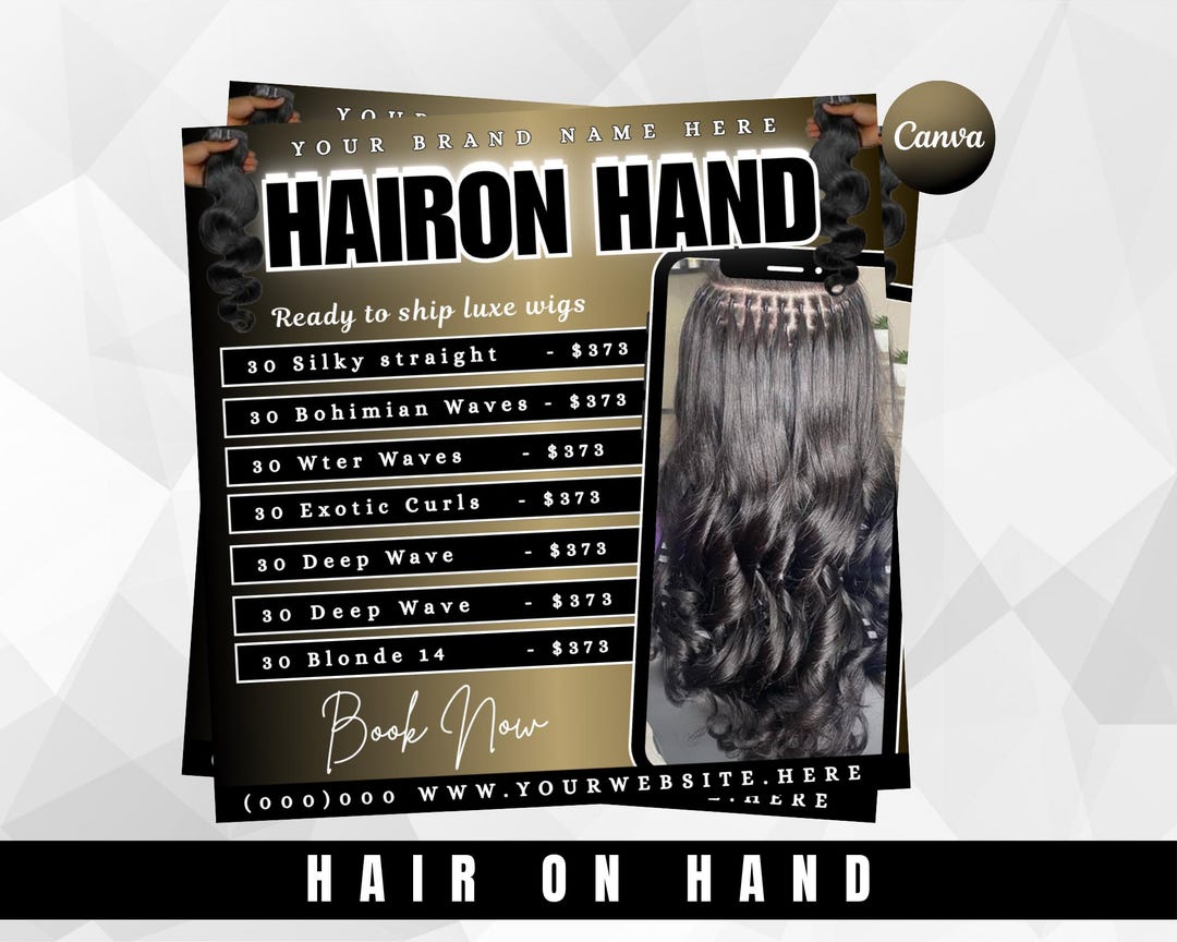 Editable Hair Stylist Flyer Template Hair Design Beauty Poster | Salon ...