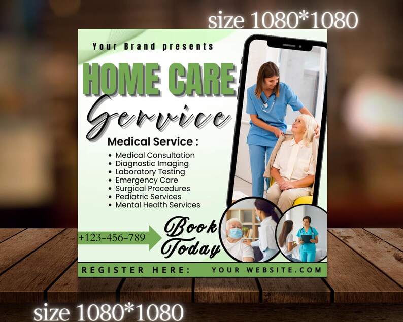 Home Care Service Flyer Editable Template – Senior Care Canva Design ...