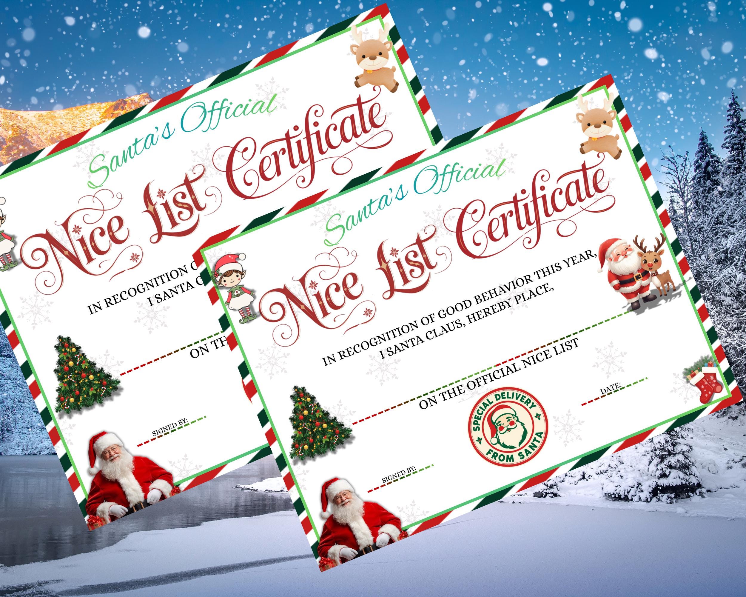 Editable Nice List Certificate | Santa Nice List Printable & Christmas ...