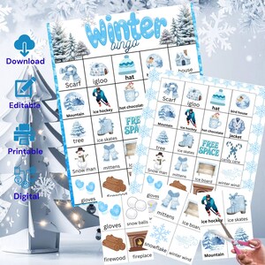 Winter Bingo Cards | Kids Bingo Cards & Holiday Bingo for Winter ...