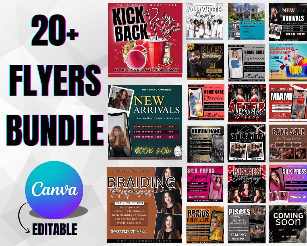 20+ Flyers Template Bundle – Flyer Templates & Social Media Graphics ...