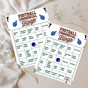 Football Party Bingo, 20 Unique Printable Football Bingo Cards ...