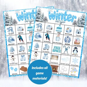 Winter Bingo Cards | Kids Bingo Cards & Holiday Bingo for Winter ...