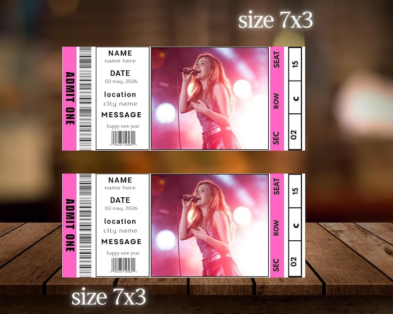 Editable Concert Ticket Template 2026, Printable Faux Event,birthday or ...