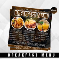 Printable Brunch Breakfast Menu Templates, Illustrated Cafe Menu ...
