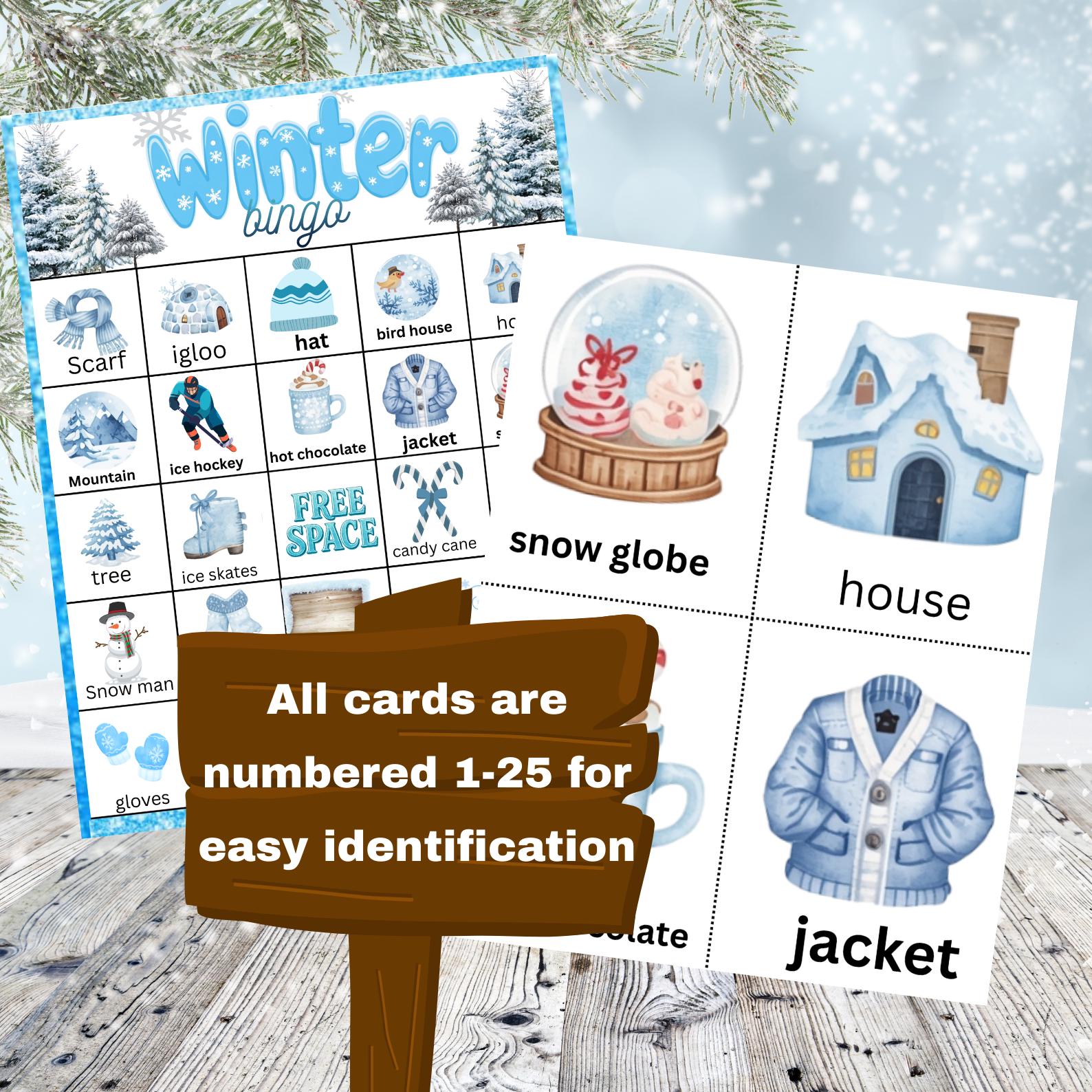 Winter Bingo Cards | Kids Bingo Cards & Holiday Bingo for Winter ...