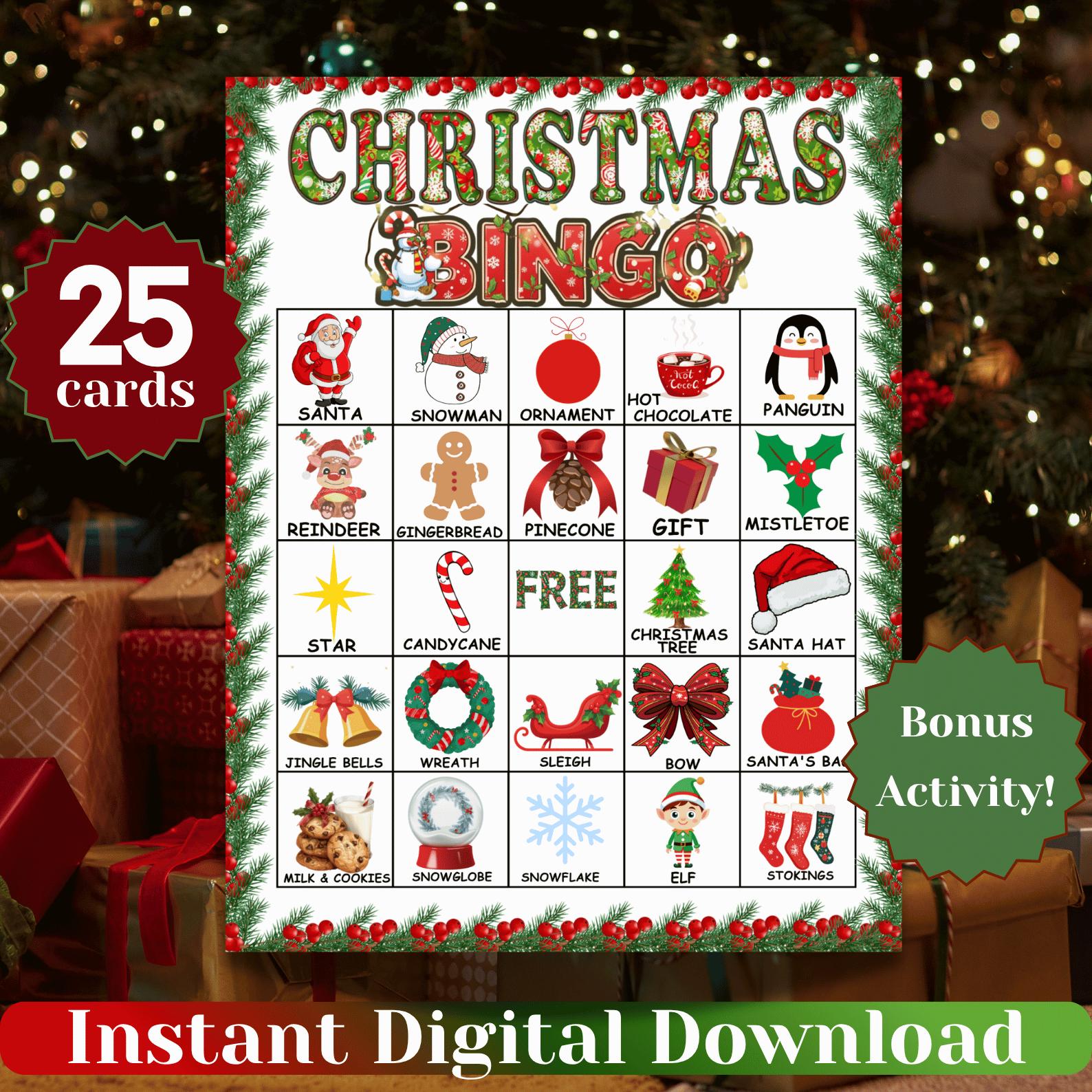 25 Christmas Bingo Cards | Printable Christmas Bingo Game for Kids ...