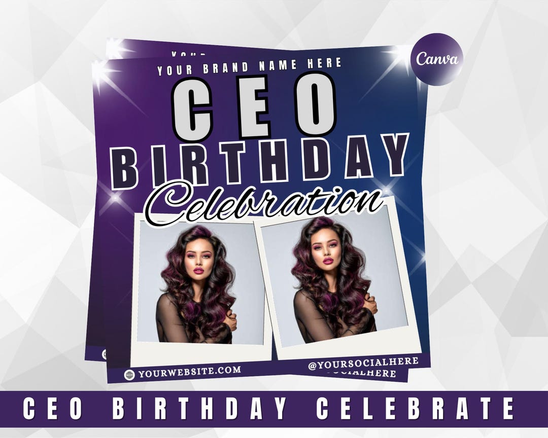 CEO Birthday Flyer: Lash & Nail Tech Canva Template (digital Download ...