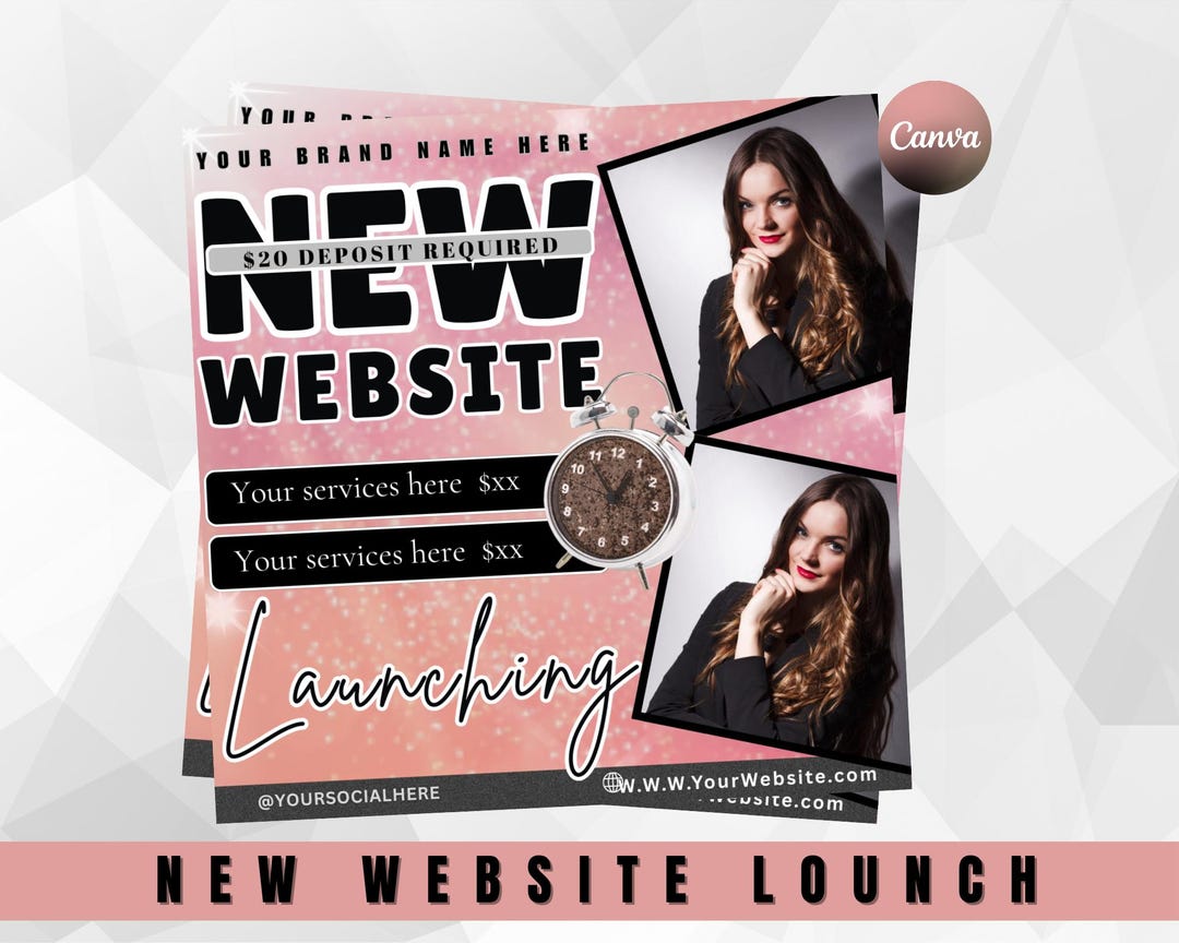 Editable Website Launch Flyer: Social Media Marketing Template ...