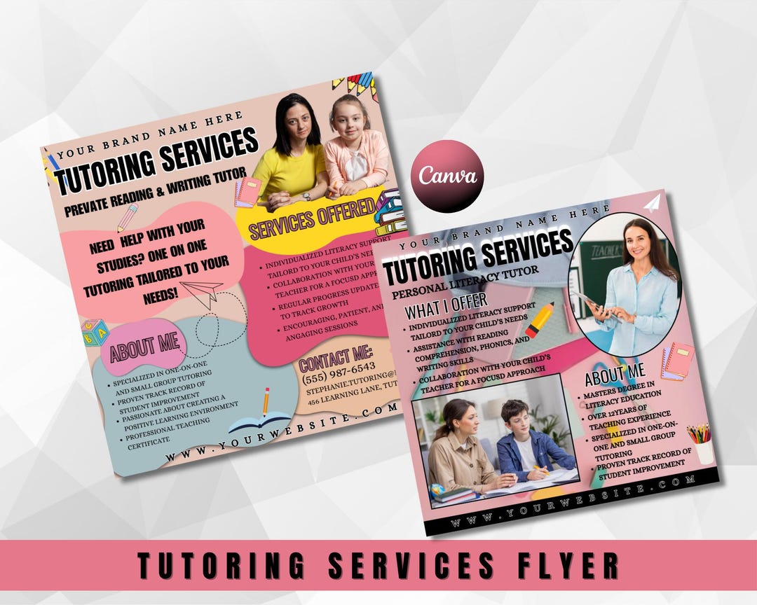 Editable Tutoring Services Flyer Template: Printable Business Ad ...