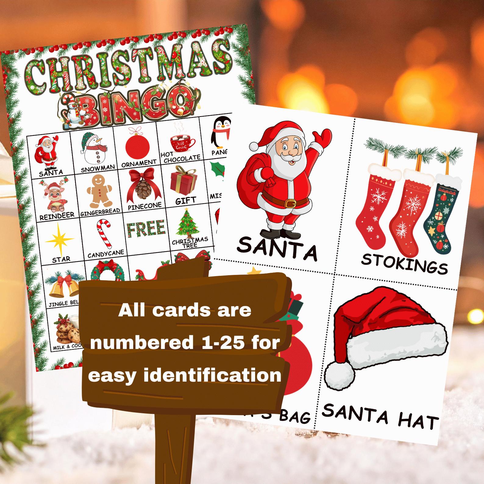 25 Christmas Bingo Cards | Printable Christmas Bingo Game for Kids ...